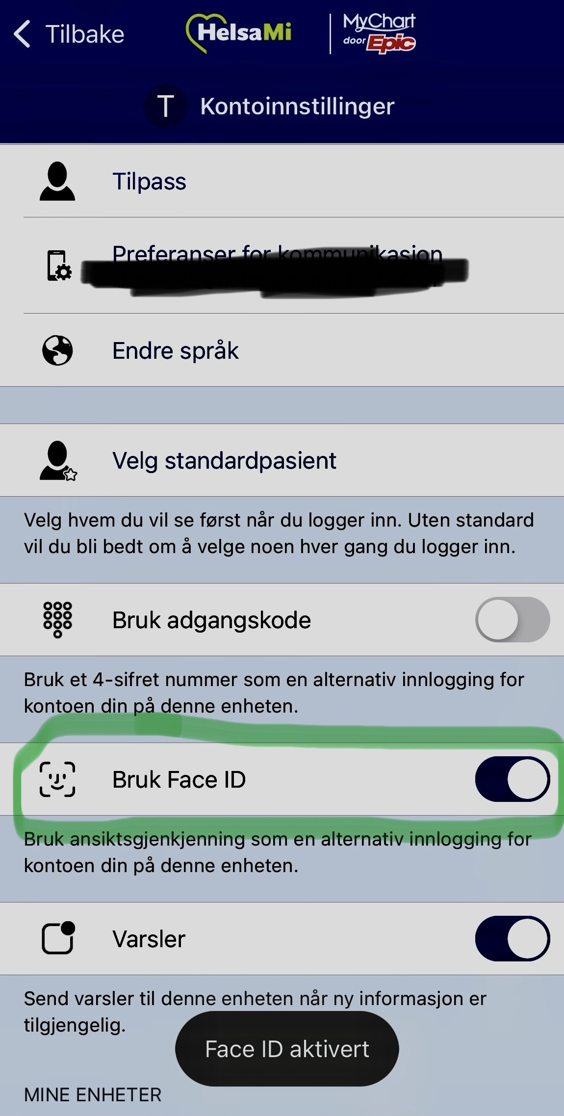 Helsa mi med Face-ID - Os kommune